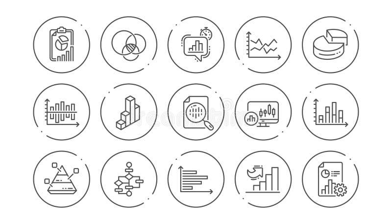 Charts and Graphs Icons. Infochart, Block Diagram and Algorithm. Classic Icon Set. Vector Stock ...
