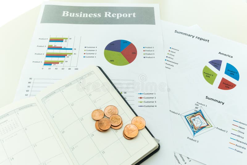 The Charts and Graphs Showing the Results of Business Stock Image ...