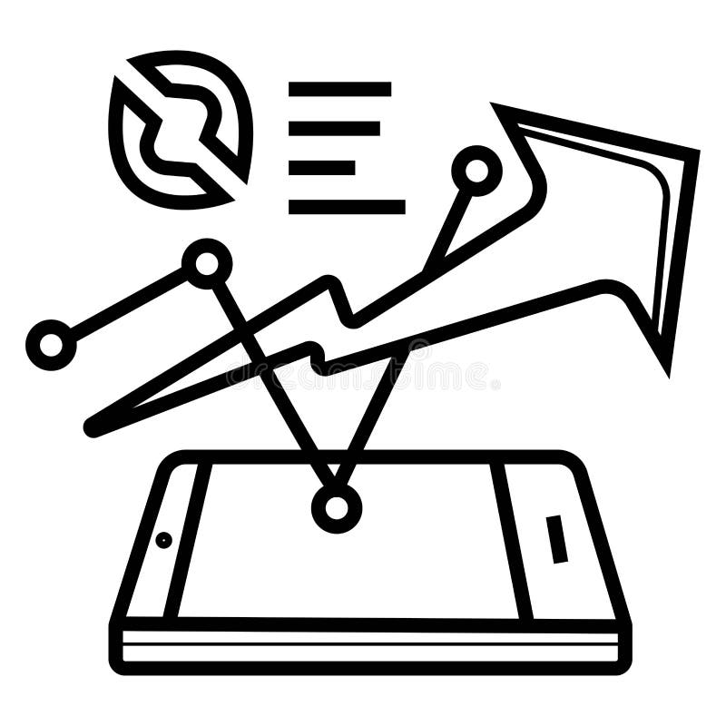 Charts on PDA icon stock vector. Illustration of diagram - 148227755
