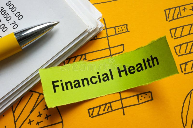 Charts with the Phrase Financial Health. Stock Photo - Image of health ...