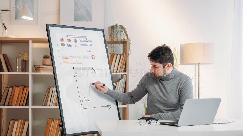 Charts Presentation Business Statistics Man Graphs Stock Photo - Image ...