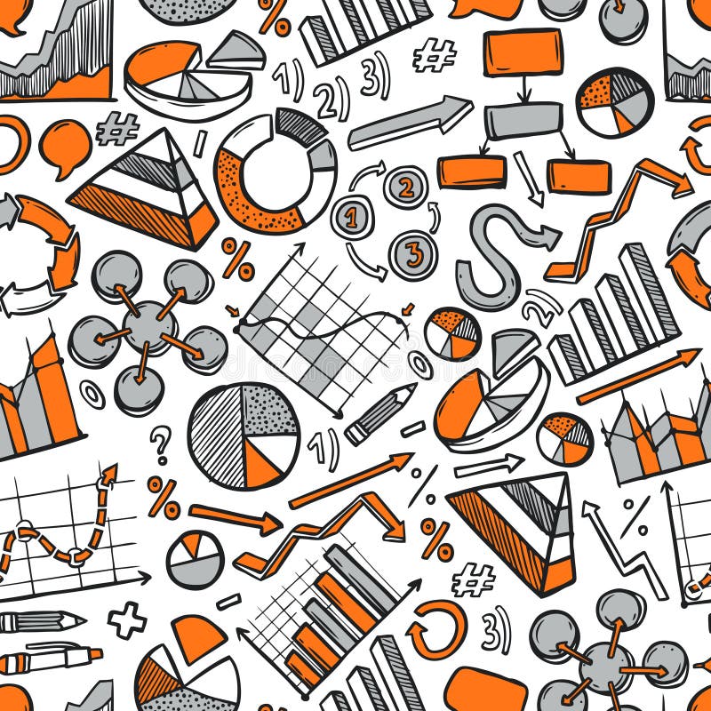 Charts Sketch Seamless Pattern Stock Vector - Illustration of ...