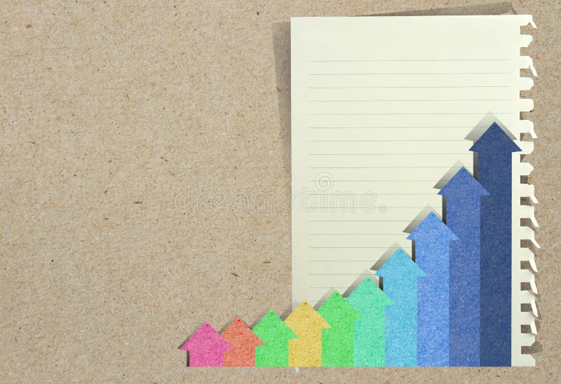 Charts with Staple Recycled Paper Craft Stick Stock Image - Image of ...