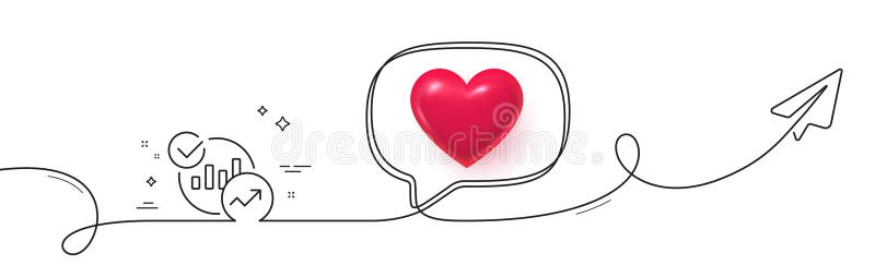 Charts, Statistics Line Icon. Report Graph Sign. Continuous Line with ...