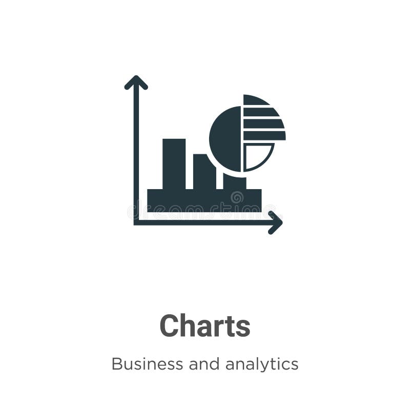 Charts Vector Icon on White Background. Flat Vector Charts Icon Symbol ...