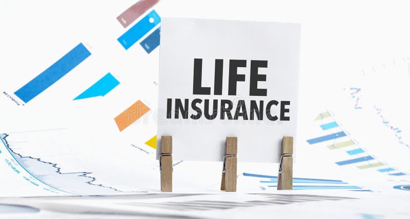 Charts and White Sticker with Text Life Insurance Stock Photo - Image ...