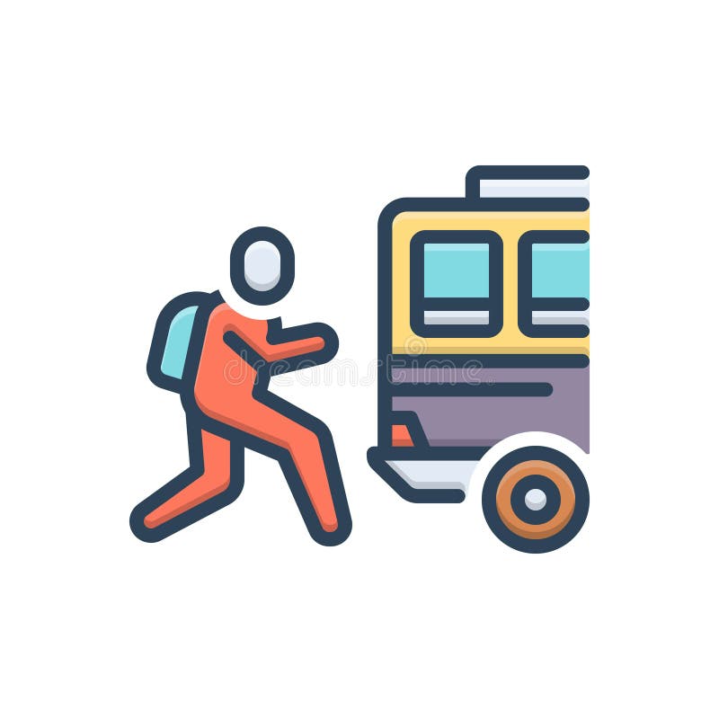 Color Illustration Icon for Chase, Pursue and Catch Stock Illustration ...