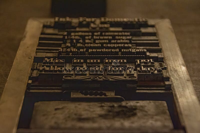Letterpress Printing - Chase with Ink Recipe Stock Photo - Image of ...