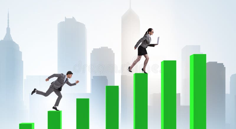 Chasing Business People in Competition Concept Stock Image - Image of ...