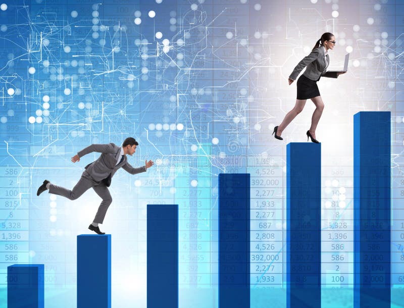 Chasing Business People in Competition Concept Stock Photo - Image of ...