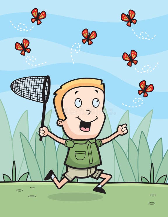 Boy Chasing Butterfly Stock Illustrations – 88 Boy Chasing Butterfly ...