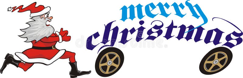 Chasing christmas santa stock vector. Illustration of winter - 21890488