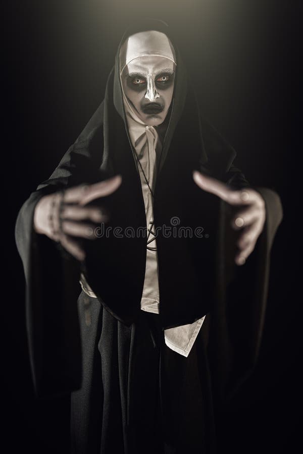 Chasing the devil stock photo. Image of ghost, face - 216849506