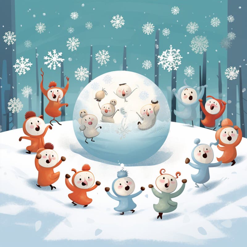 Chasing Flurries: a Whimsical Exploration of Snowflakes Stock ...