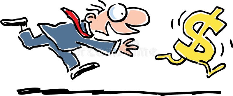 Chasing the money stock vector. Illustration of grey - 18743238