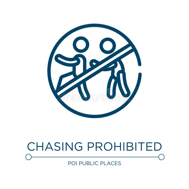 Chasing Prohibited Icon. Linear Vector Illustration from Swimming Pool ...