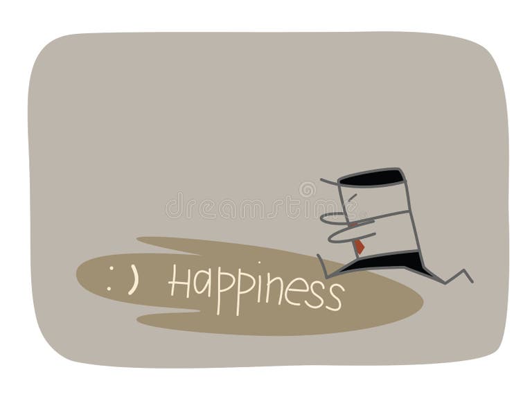 Chasing Shadow of Happiness Stock Illustration - Illustration of ...