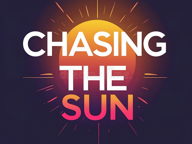 Chasing the Sun a Vibrant Summer Design Stock Illustration ...
