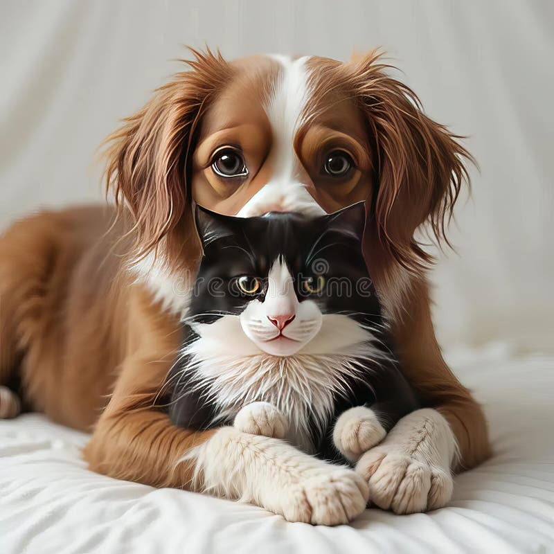 Chasing Tails Life with a Dog and a Cat (41 Stock Illustration ...