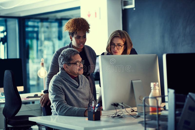 Chasing Their Deadlines through the Night. a Group of Businesspeople ...