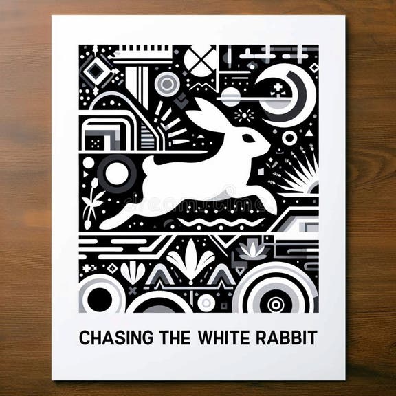 Chasing the White Rabbit stock illustration. Illustration of motif ...
