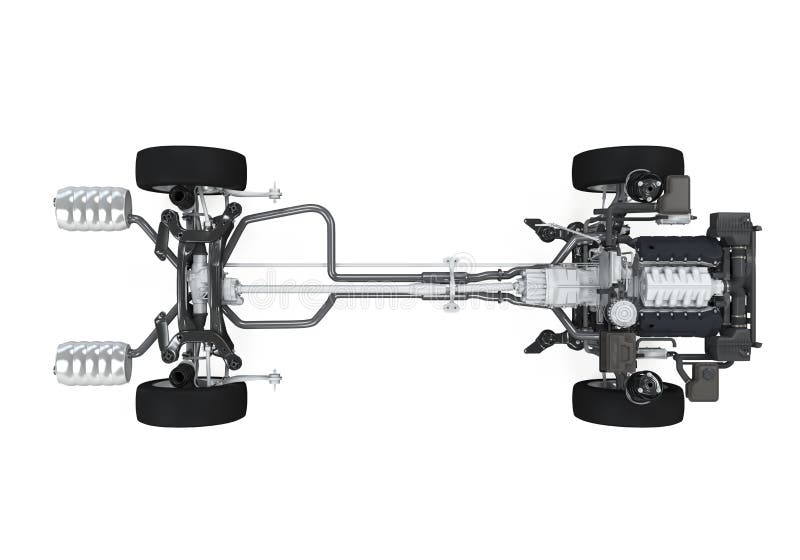 Chasis Del Coche Con La Parte De Abajo Del Motor Aislada Foto de ...