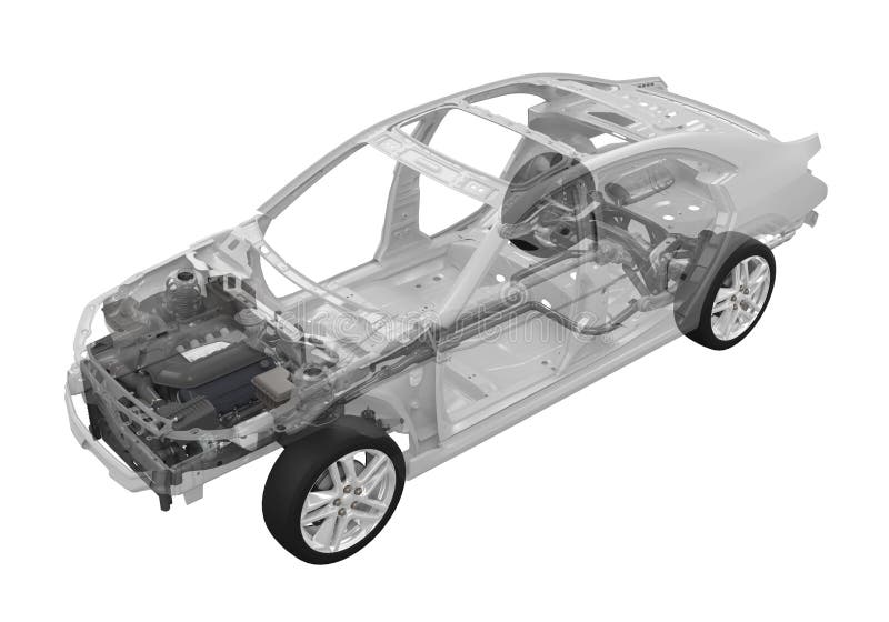 Chasis Del Coche Con El Motor Imagen de archivo - Imagen de conceptos ...