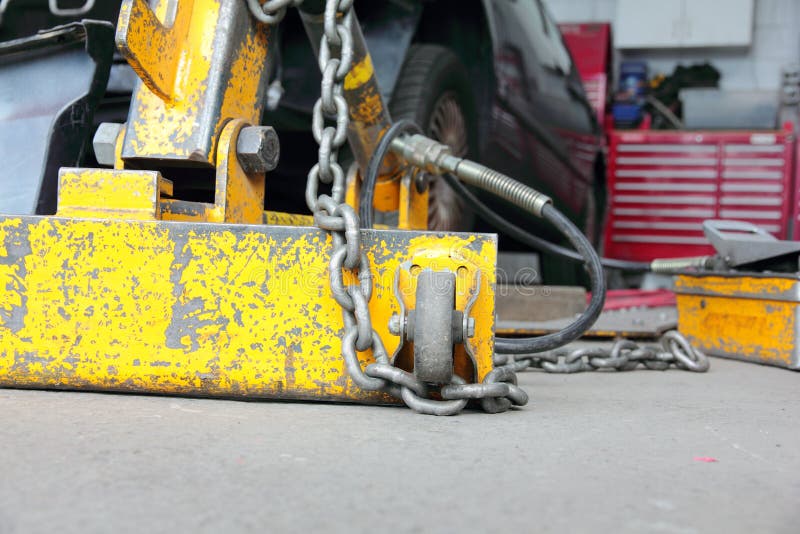 Chassis Machine in Auto Workshop Stock Image - Image of horizontal ...