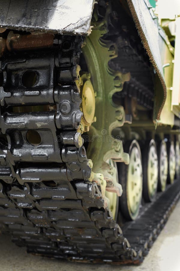 The Chassis of a Military Tank Close View Stock Photo - Image of force ...