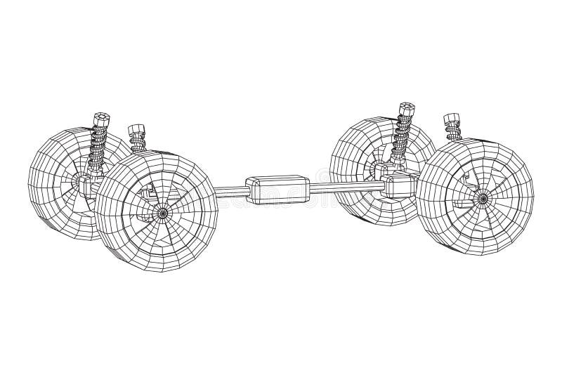 Chassis Steering Rack. Auto Service Repair Car Concept. Stock Vector ...