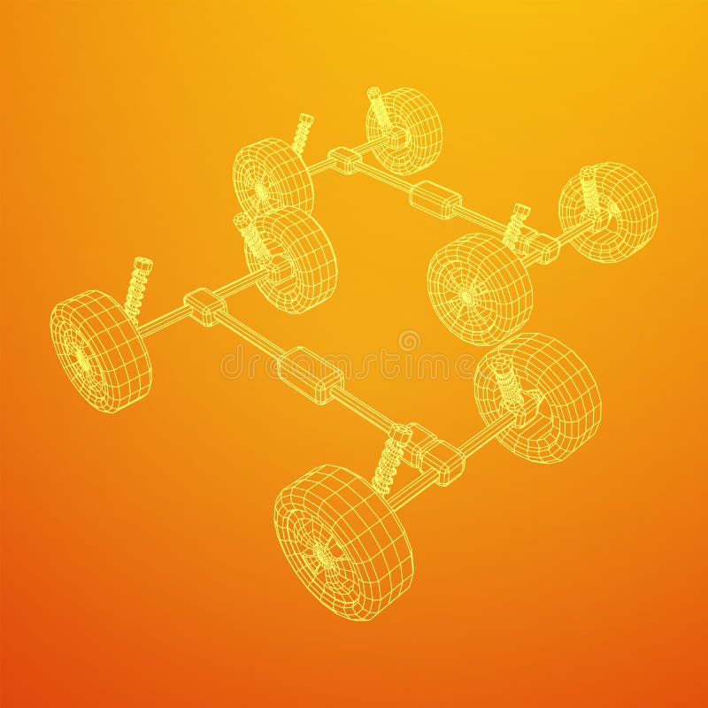 Chassis Steering Rack. Auto Service Repair Car Concept. Stock Vector ...