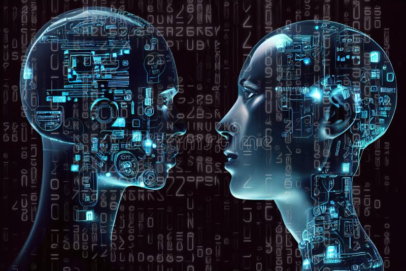 Chat with AI or Artificial Intelligence Abstract Concept Illustration ...