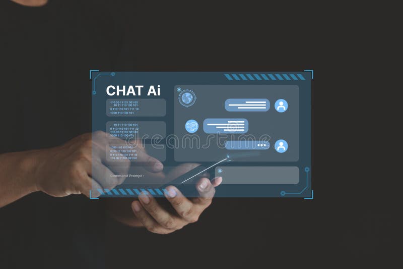 Chat with AI, Artificial Intelligence. People Use Technology Smart ...