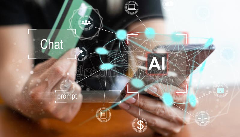 Chat AI Concept, People Using Computer Side View Typing on Laptop ...