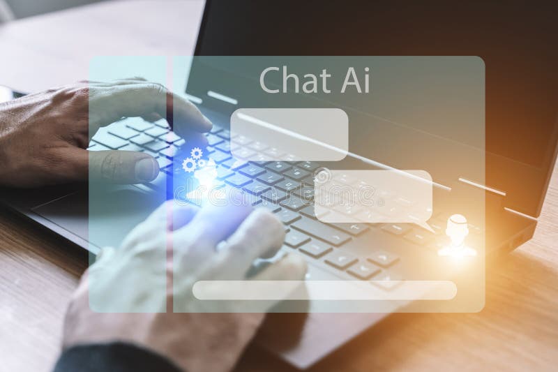 Chat Ai Concept. User Communicates with Artificial Intelligence in Chat ...