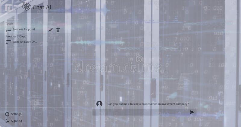Chat Ai Logo and Conversation Text Computer Server Room Stock Footage ...