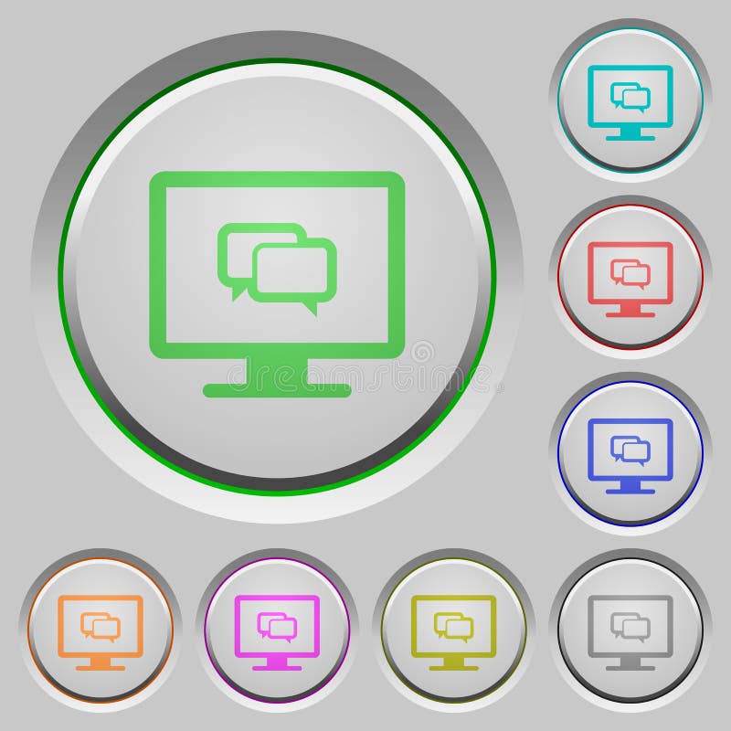 Chat Application Push Buttons Stock Vector - Illustration of monitor ...