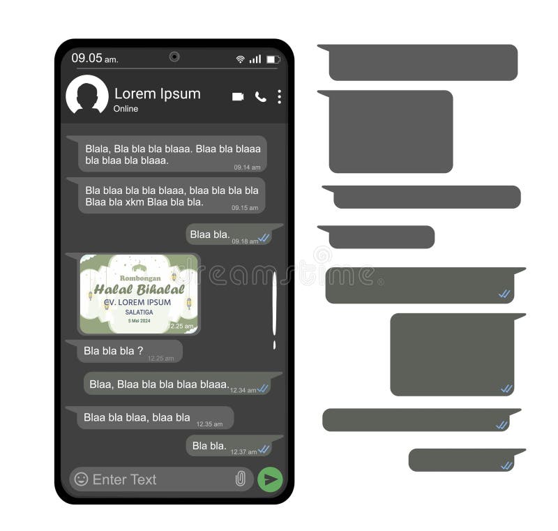 Chat Application Template Illustrations Stock Vector - Illustration of advertising, interface ...