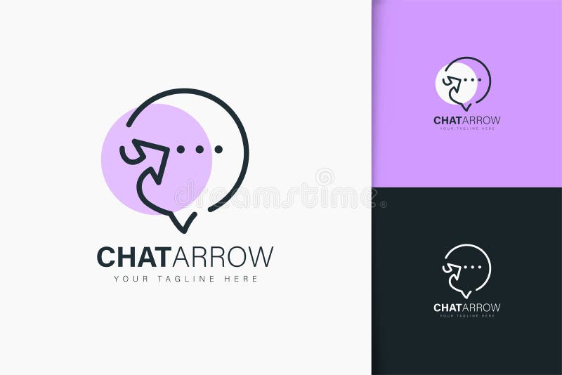 Chat Arrow Logo Design Linear Style Stock Vector - Illustration of icon ...