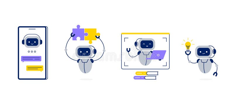 Chat Bot or AI Assistant in Different Tasks. Robot Helps To Find ...