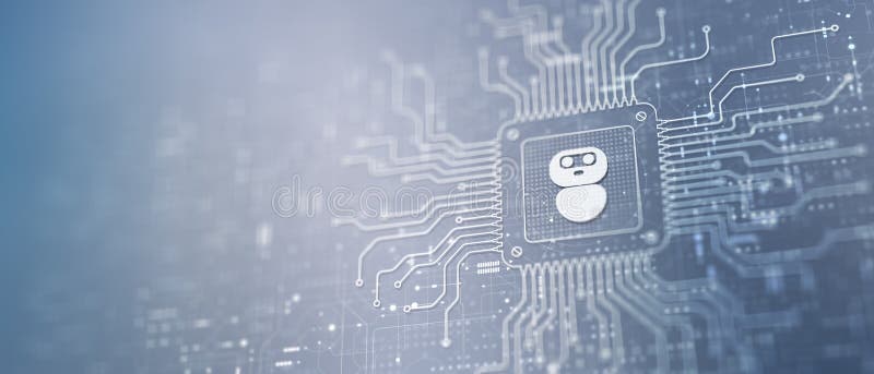 Chat Bot Automating Customer Support Illustrated on a Processor Stock ...