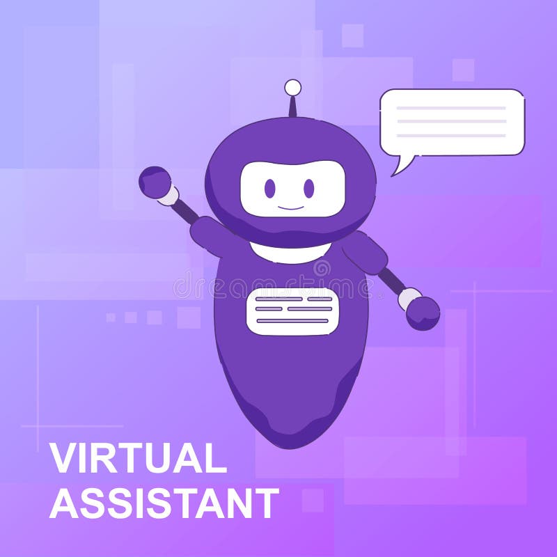 Chat Bot Blue Artificial Intelligence Welcome. Stock Vector ...