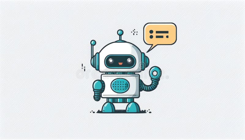 Chat Bot Cartoon Artificial Intelligence Concept, Cute Character and ...