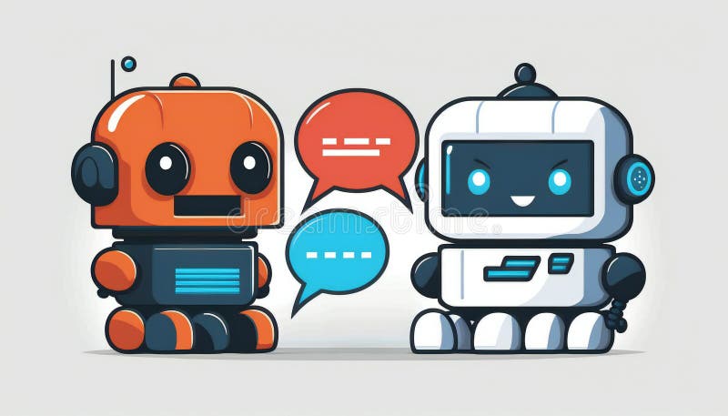 Chat Bot Cartoon Artificial Intelligence Concept, Cute Character and ...