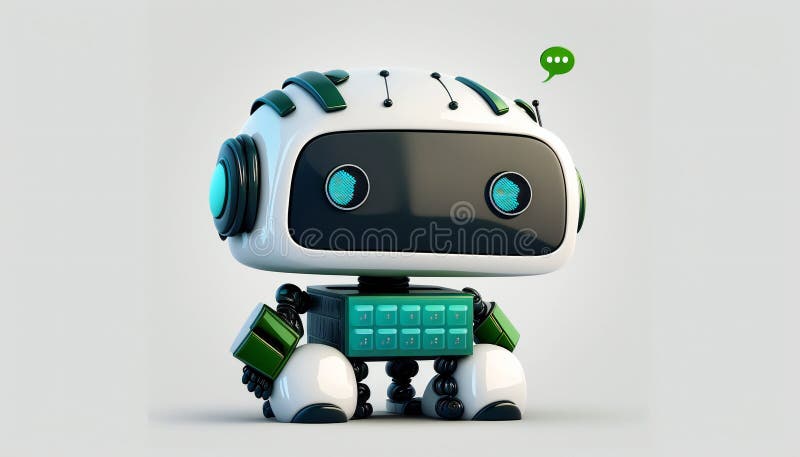 Chat Bot Cartoon Artificial Intelligence Concept, Cute Character and ...