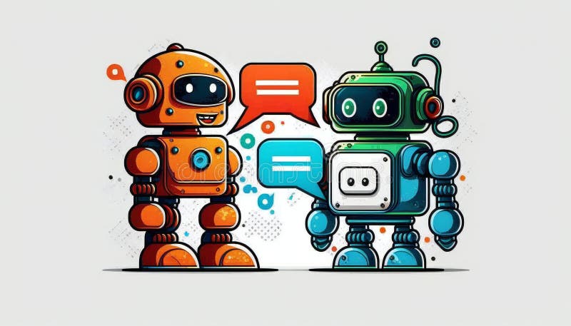 Chat Bot Cartoon Artificial Intelligence Concept, Cute Character and ...