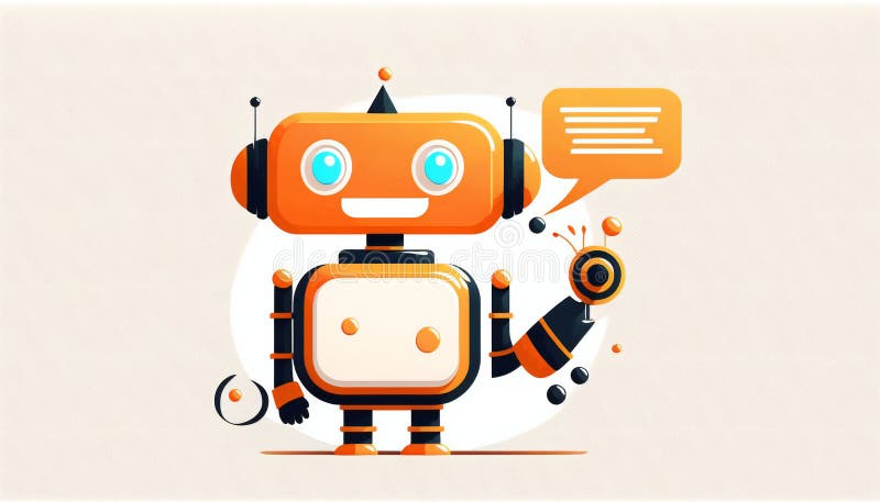 Chat Bot Cartoon Artificial Intelligence Concept, Cute Character and ...