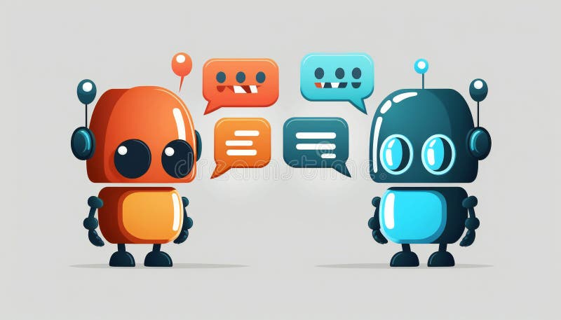 Chat Bot Cartoon Artificial Intelligence Concept, Cute Character and ...