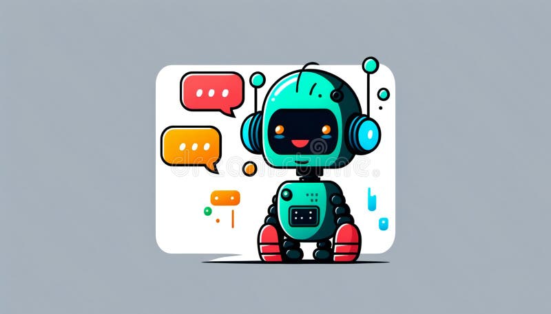 Chat Bot Cartoon Artificial Intelligence Concept, Cute Character and ...