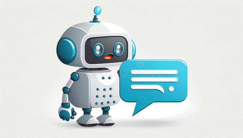 Chat Bot Cartoon Artificial Intelligence Concept, Cute Character and ...
